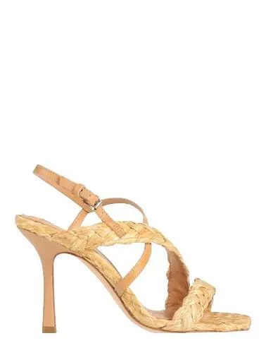 Ash Natural Raffia Sandals - Beige