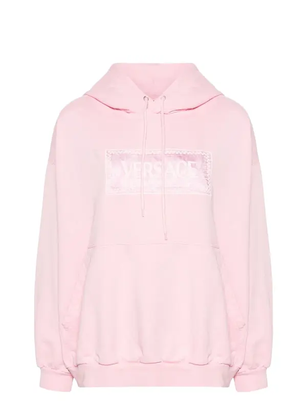 Versace Logo-embroidered Hoodie - Pink