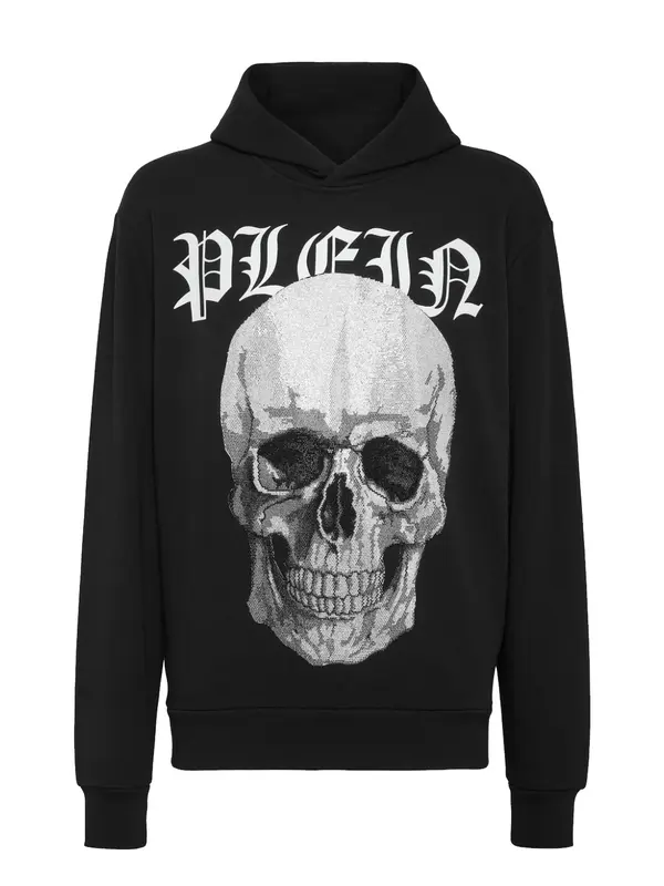 Philipp Plein Skull-print Rhinestone Hoodie - Black