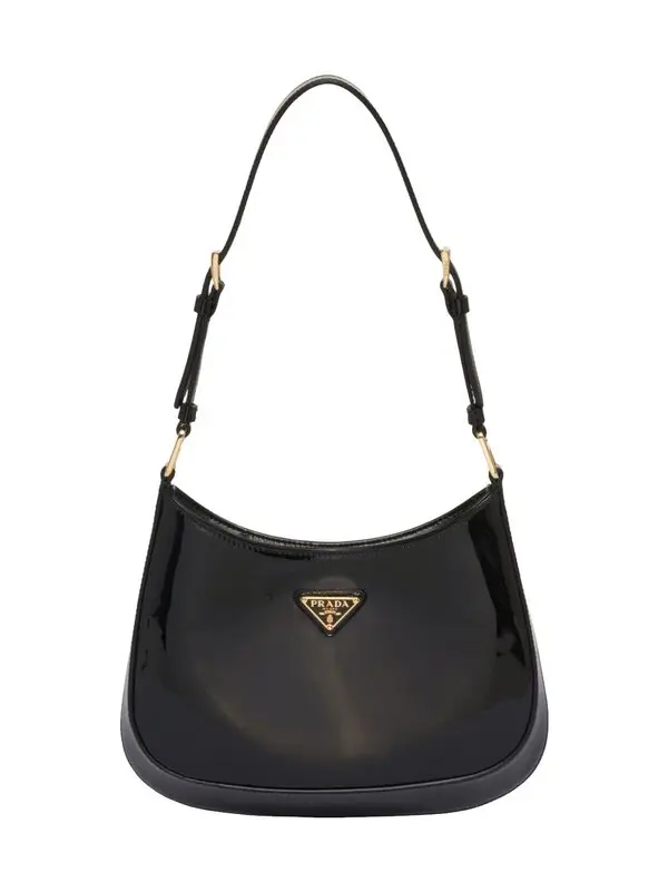 Prada Cleo Patent-leather Shoulder Bag - Black