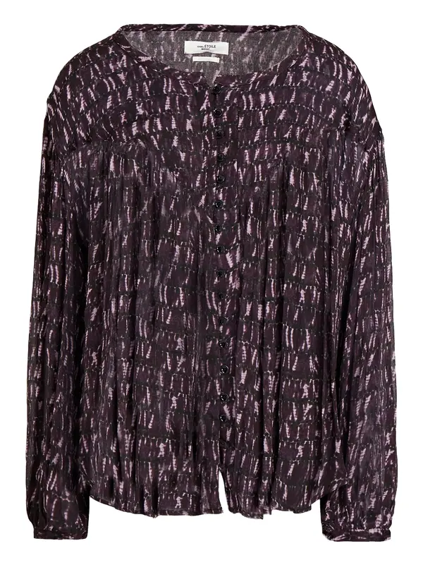 MARANT ETOILE Tie-dyed Crepon Blouse - Dark Purple