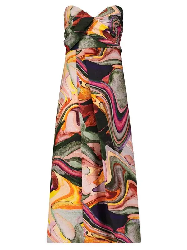 Mara Hoffman Yara Strapless Midi Dress - Multicolor