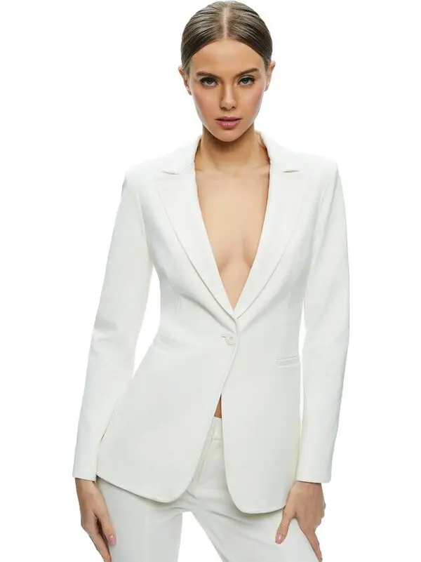 Alice + Olivia Breann Fitted Blazer - White