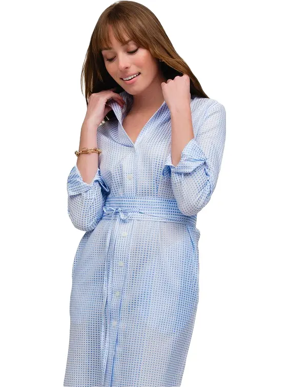 SARAH ALEXANDRA Shirt Dress: Amalfi Coast - Blue