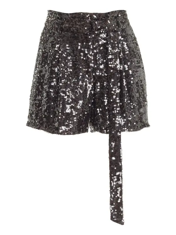 Lapointe Sequined High-rise Shorts - Brown