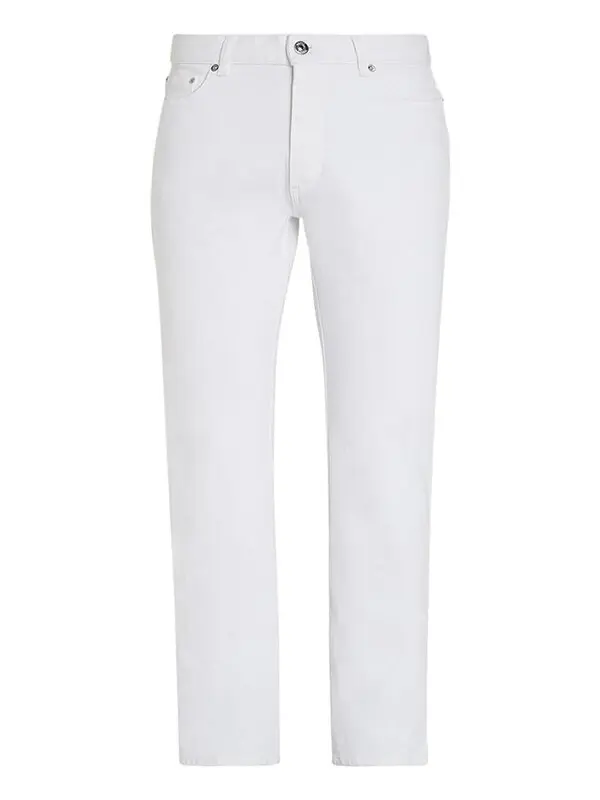 Zegna Straight Leg 5-pocket Denim Pants - White Solid