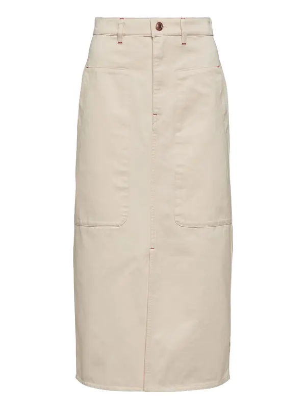 MARANT ETOILE Flozia Cotton Midi Skirt - White