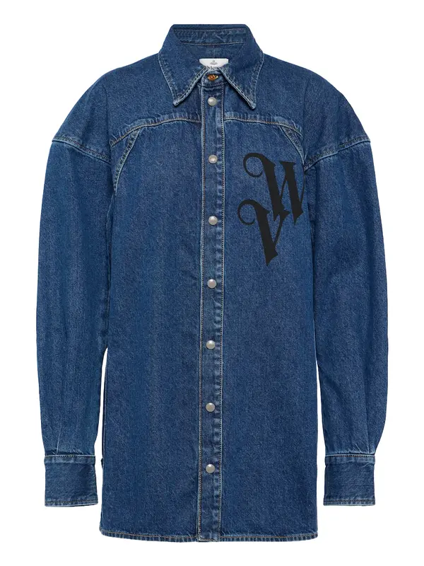 VIVIENNE WESTWOOD Logo Denim Shirt - Blue