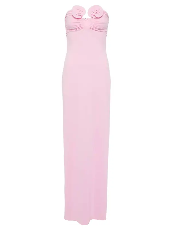 Magda Butrym Floral-appliqué Maxi Dress - Pink