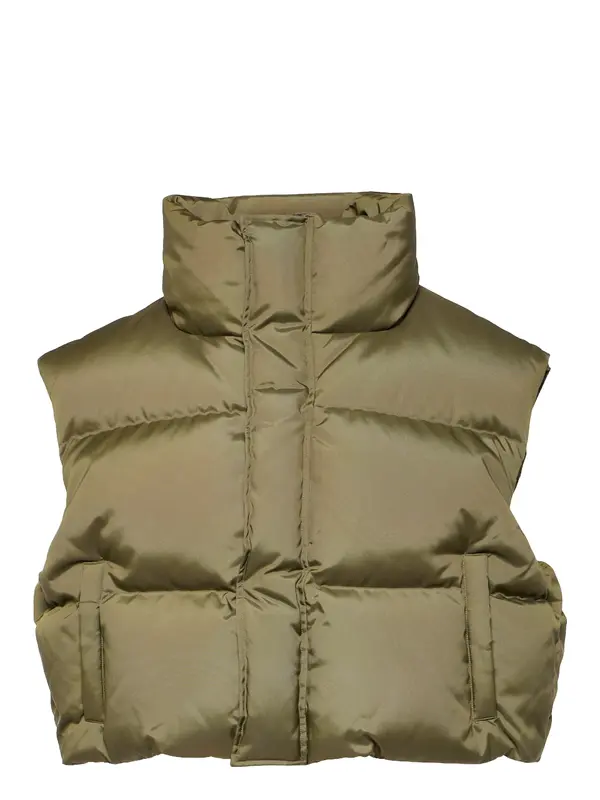 Wardrobe.NYC Cropped Puffer Vest - Green