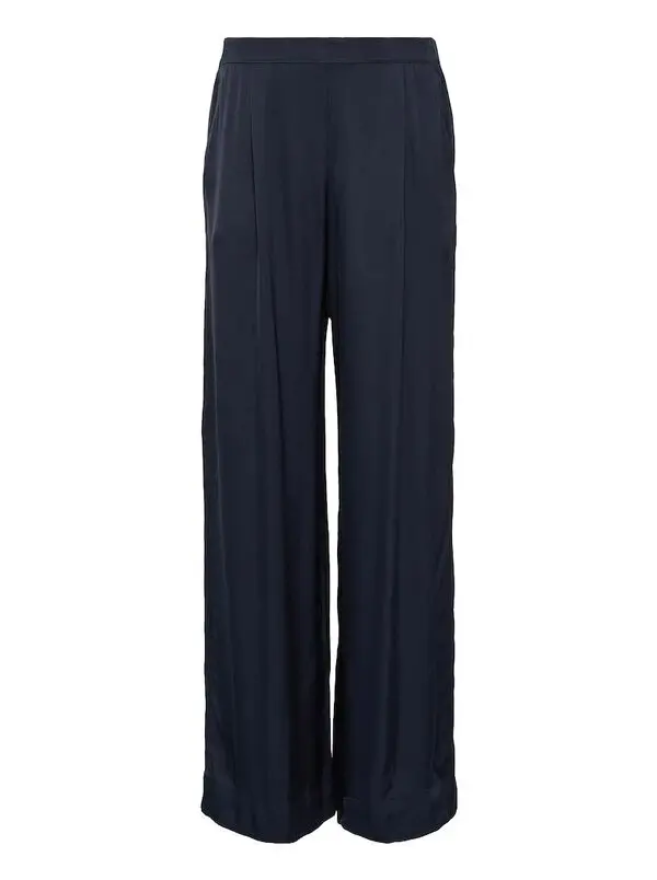Velvet By Graham & Spencer Livi Satin Wide-leg Pants - Grey