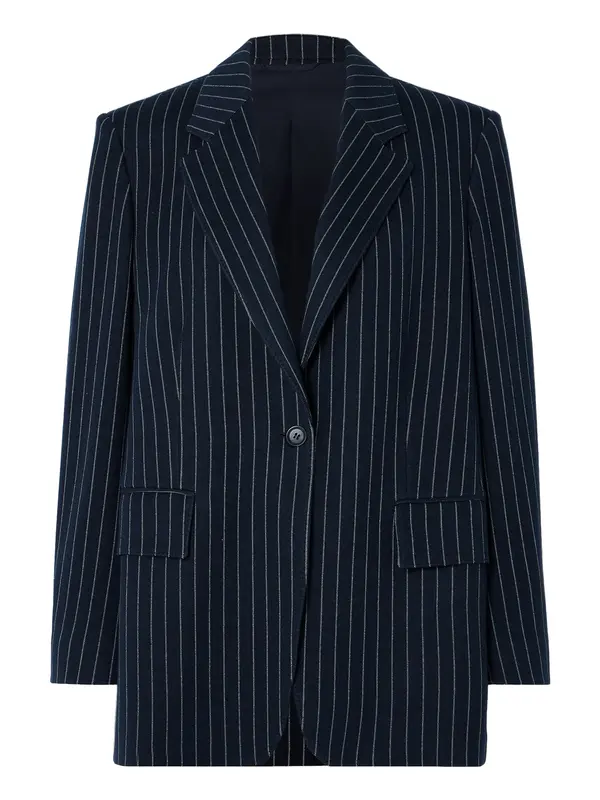 Max Mara Aceri Pinstriped Blazer - Blue