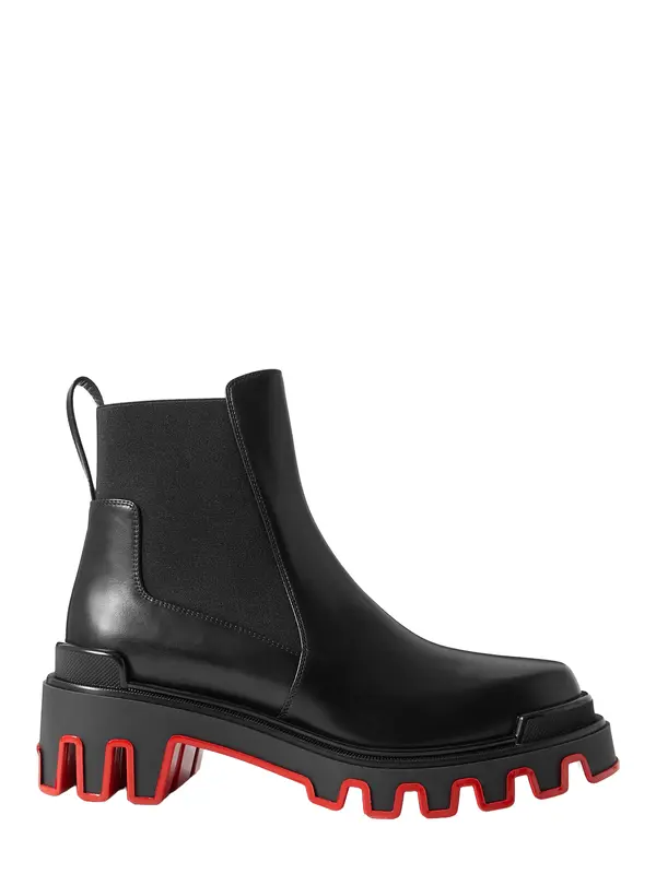 CHRISTIAN LOUBOUTIN Marchacroche Dune Leather Chelsea Boots - Black