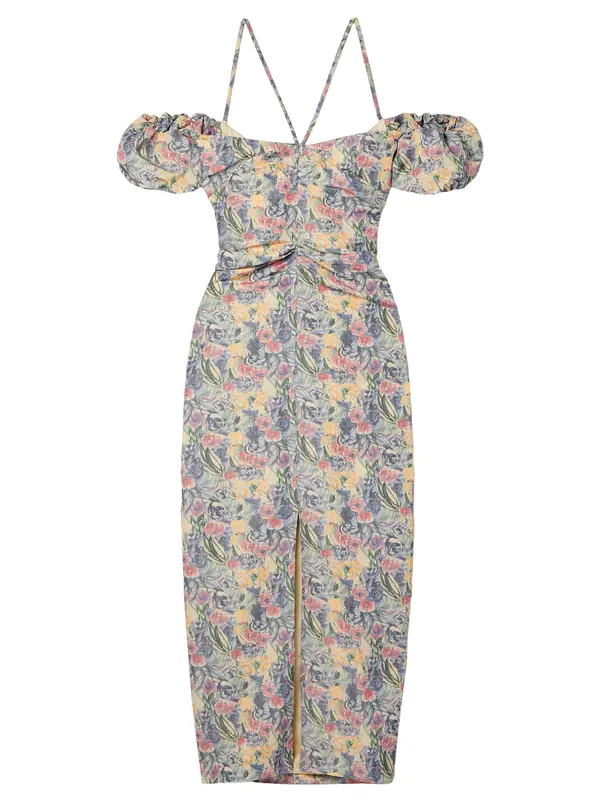 MARKARIAN Palma Floral-print Linen-blend Midi Dress - Multi