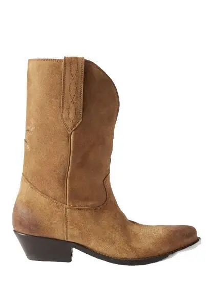 GOLDEN GOOSE Low Wish Star Cowboy Boots - Brown