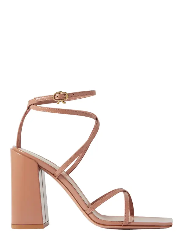 GIANVITO ROSSI Nuit 95 Patent-leather Sandals - Neutrals