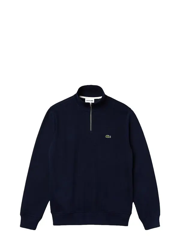 Lacoste Quarter-zip Mock Neck Pullover - Navy Blue