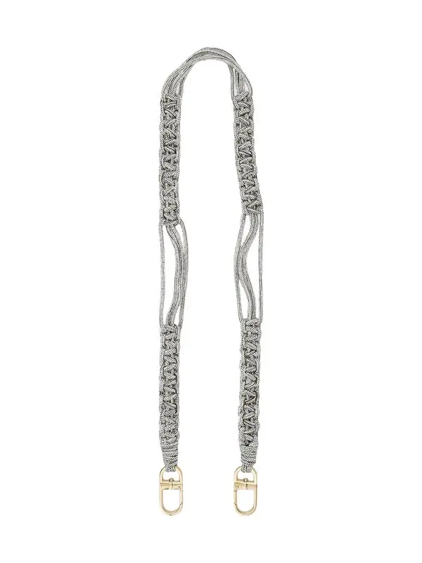 Giorgio Armani Woven Shoulder Strap With Rhinestones - Silver