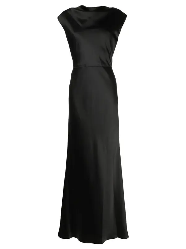 Amsale Cowl-neck Maxi Dress - Black