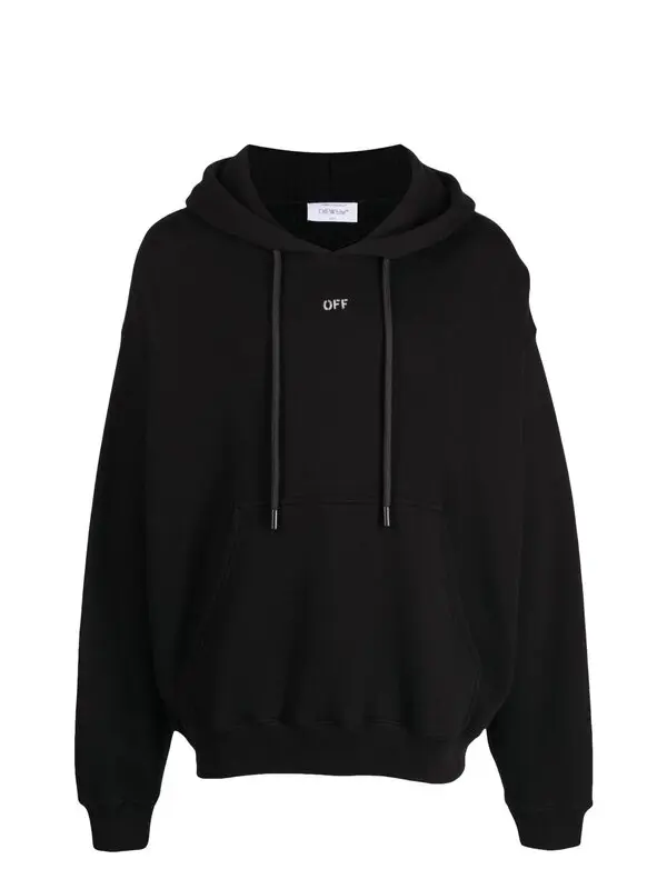 Off-White Noise Arrow Drawstring Hoodie - Black