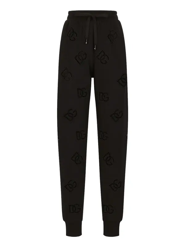 Dolce & Gabbana Logo-embroidered Drawstring-waistband Track Pants - Black