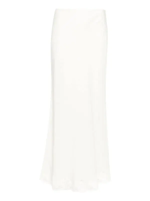 Rixo Crystal Lace-trim Midi Skirt - Neutrals