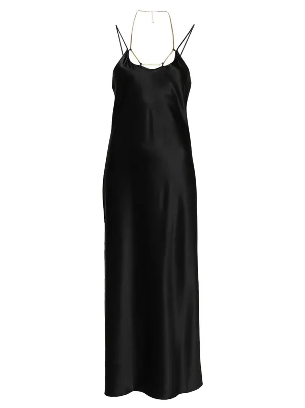 Alexander Wang Chain-strap Silk Midi Dress - Black