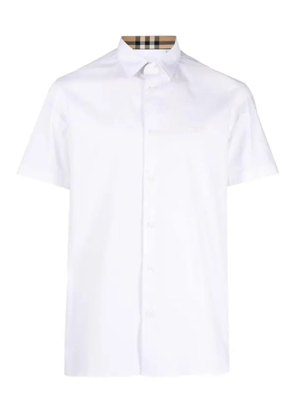 Burberry Ekd-embroidered Cotton Shirt - White