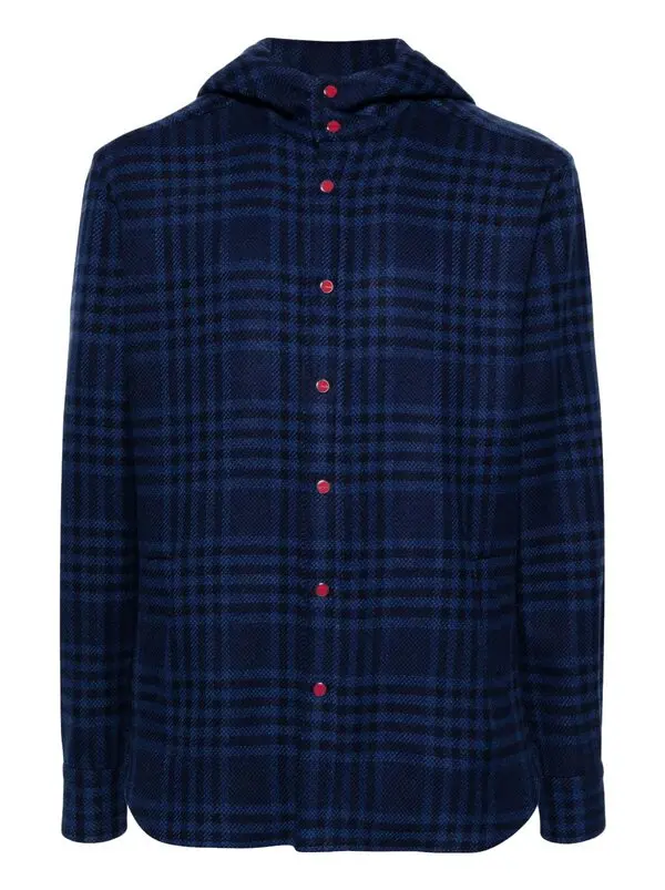 Kiton Checked Cashmere Shirt - Blue