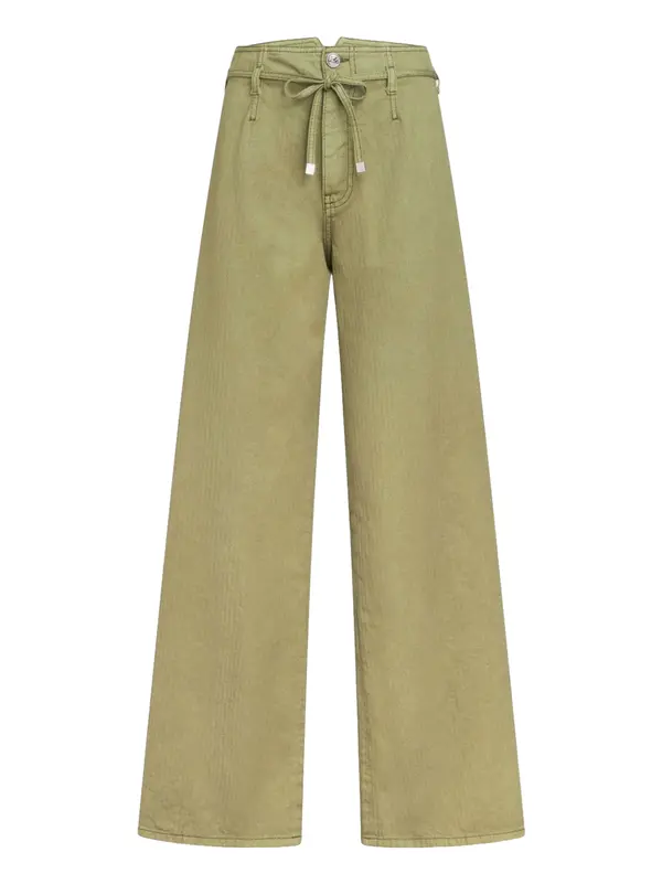 Etro Pegaso-embroidered Wide-leg Jeans - Green