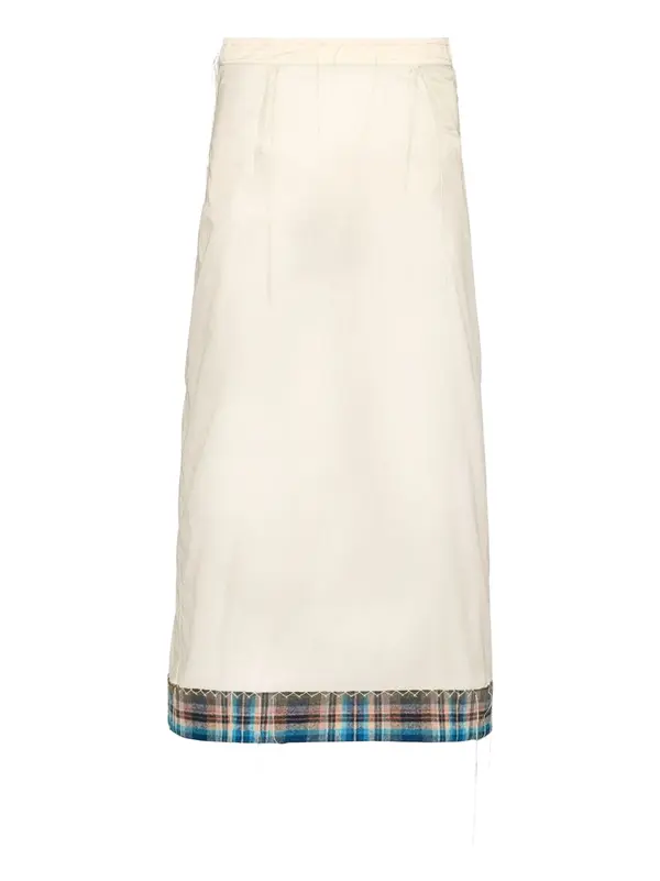MAISON MARGIELA Checked-trim Semi-sheer Skirt - White
