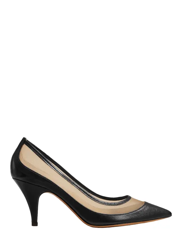 Khaite The River 75mm Mesh-panel Leather Pumps - Black