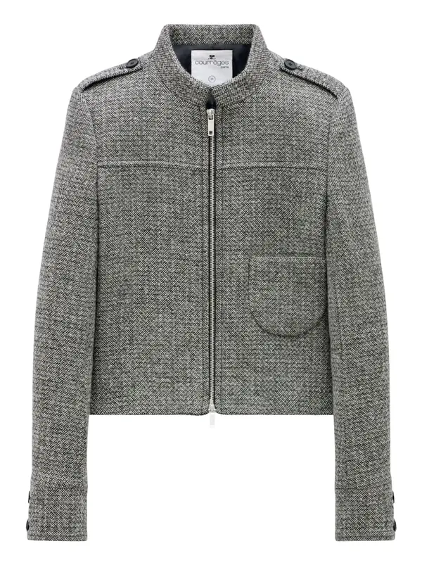 COURREGES Caviar Wool Tailored Jacket - Black