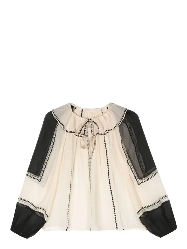 Ulla Johnson Lenore Silk Chiffon Blouse - Neutrals