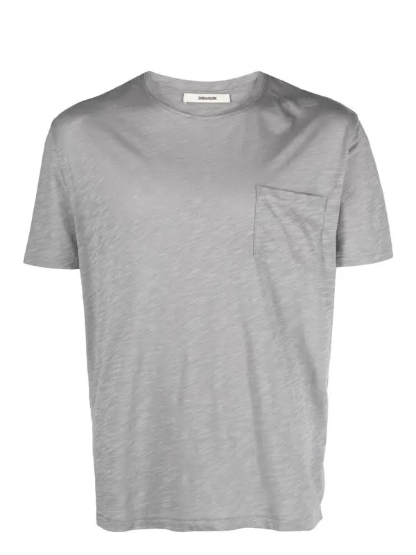 Zadig&Voltaire Stockholm Flocked-skull Cotton T-shirt - Grey