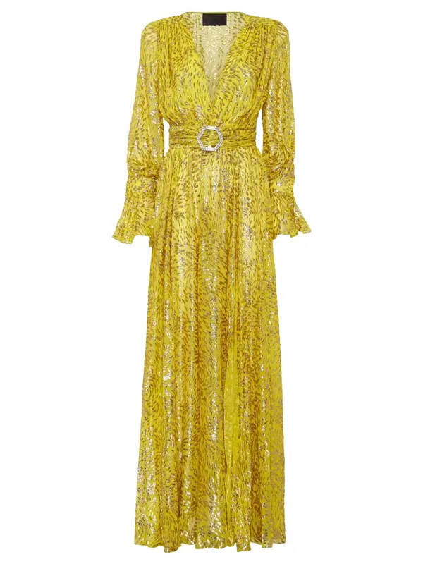 Philipp Plein Metallic-threading Maxi Dress - Yellow
