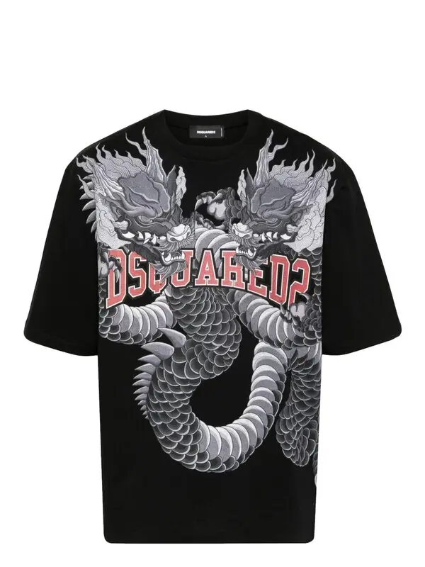 Dsquared2 Logo-print Cotton T-shirt - Black