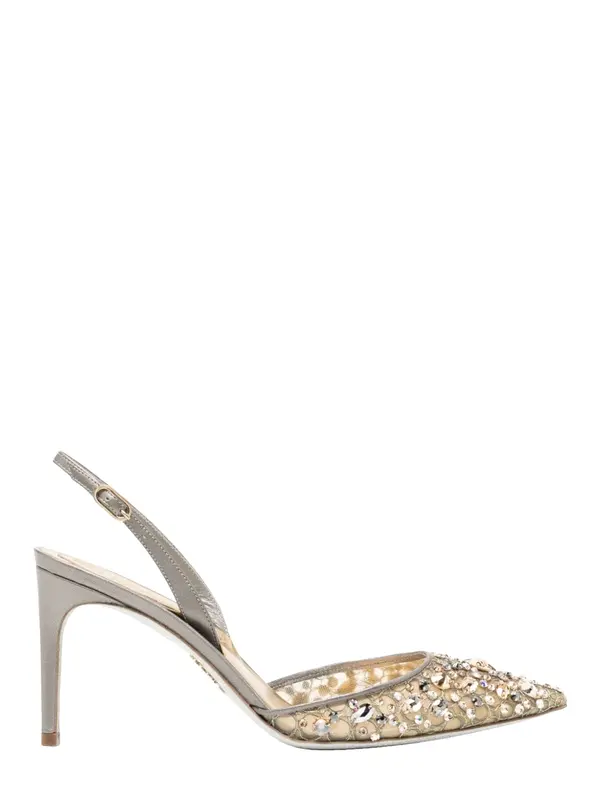 Rene Caovilla 80mm Crystal-embellished Pumps - Gold