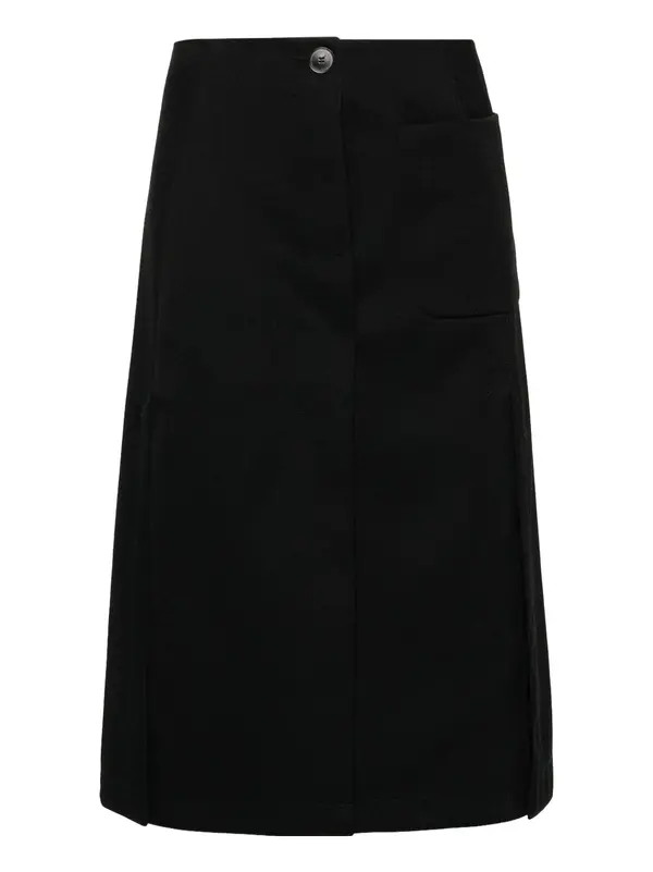 LANVIN Pleated Tailored Midi Skirt - Black