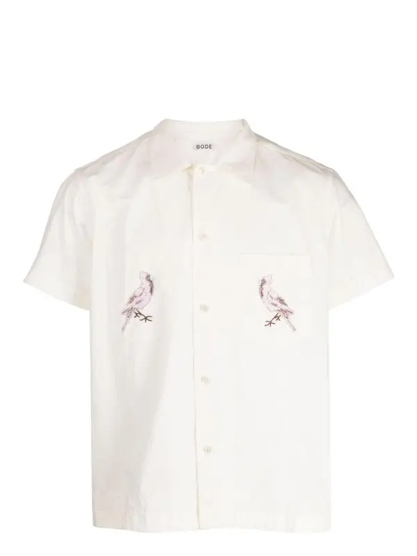 BODE Embroidered Short-sleeve Shirt - White