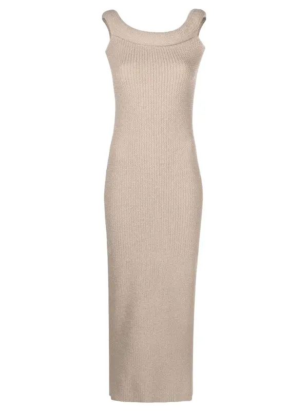 TOTEME Roll Off-shoulder Knitted Dress - Neutrals
