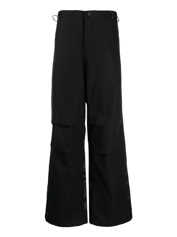 MAHARISHI Elasticated-waist Straight-leg Trousers - Black