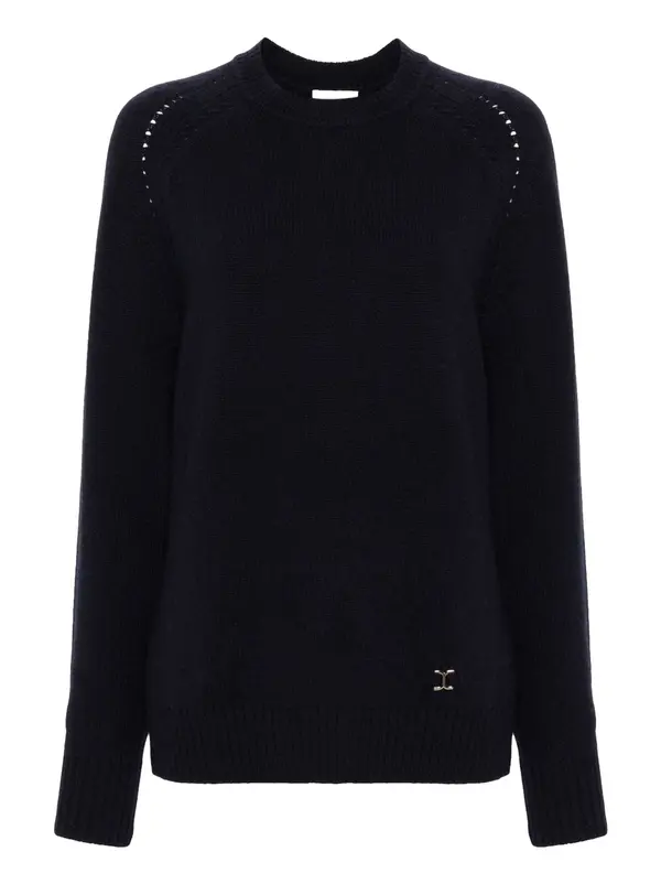 Chloé Marcie Plaque Cashmere Blend Jumper - Blue