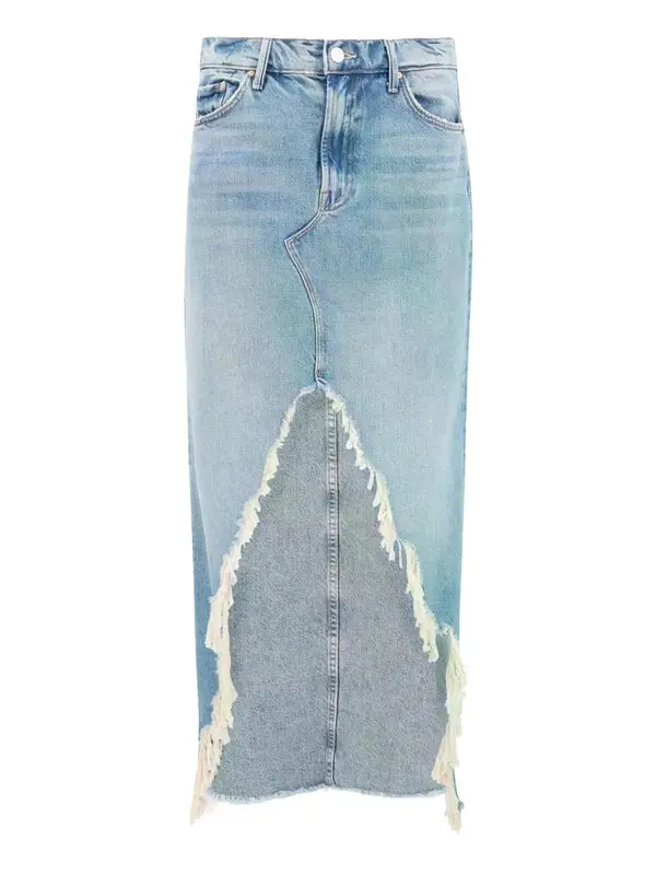 MOTHER The Ditcher Maxi Super Fray Skirt - Blue