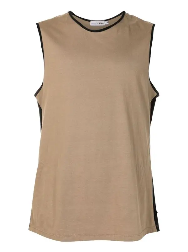 AMIR SLAMA Panelled Cotton Tank Top - Brown