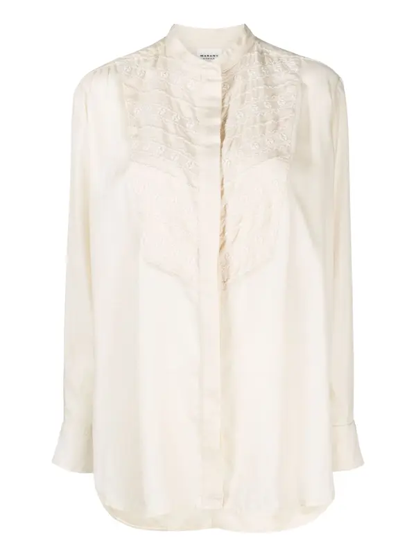 MARANT ETOILE Britten Embroidered Shirt - Neutrals