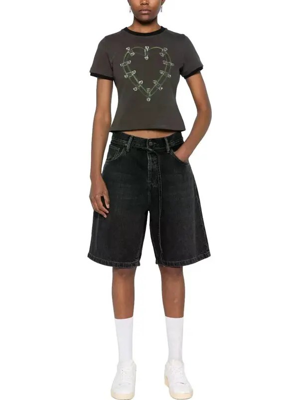 Acne Studios Wide-leg Denim Shorts - Black