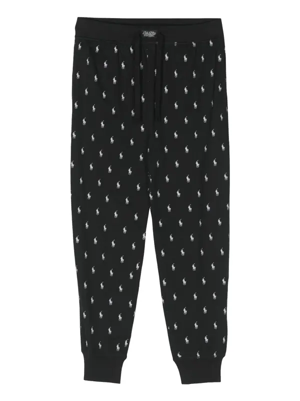 Polo Ralph Lauren Polo Pony Print Cotton Joggers - Black