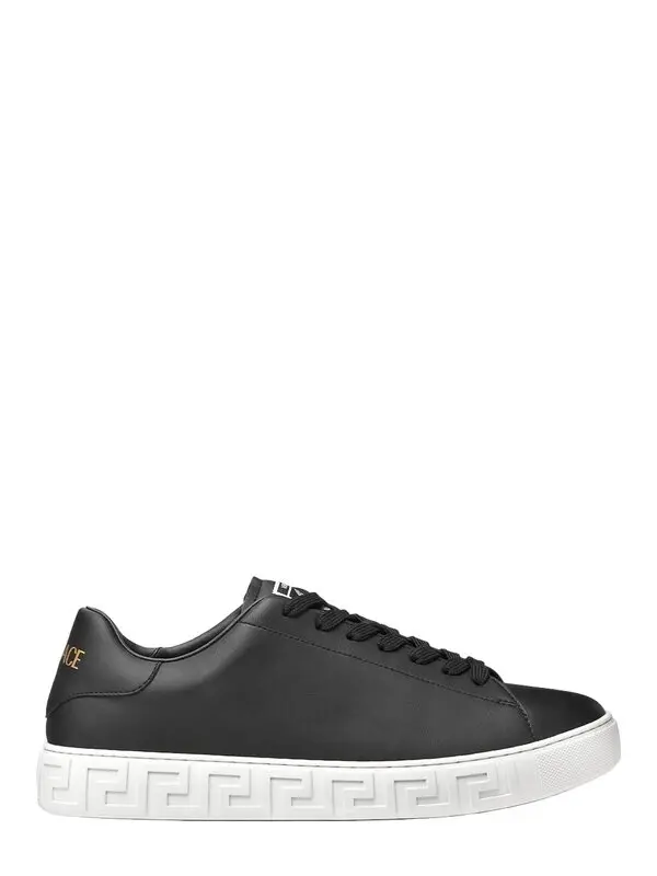 Versace Greca Pattern Low-top Sneakers - Black