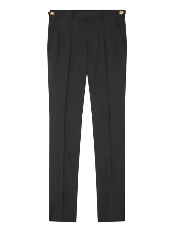 Versace Wool Tapered Formal Pants - Black